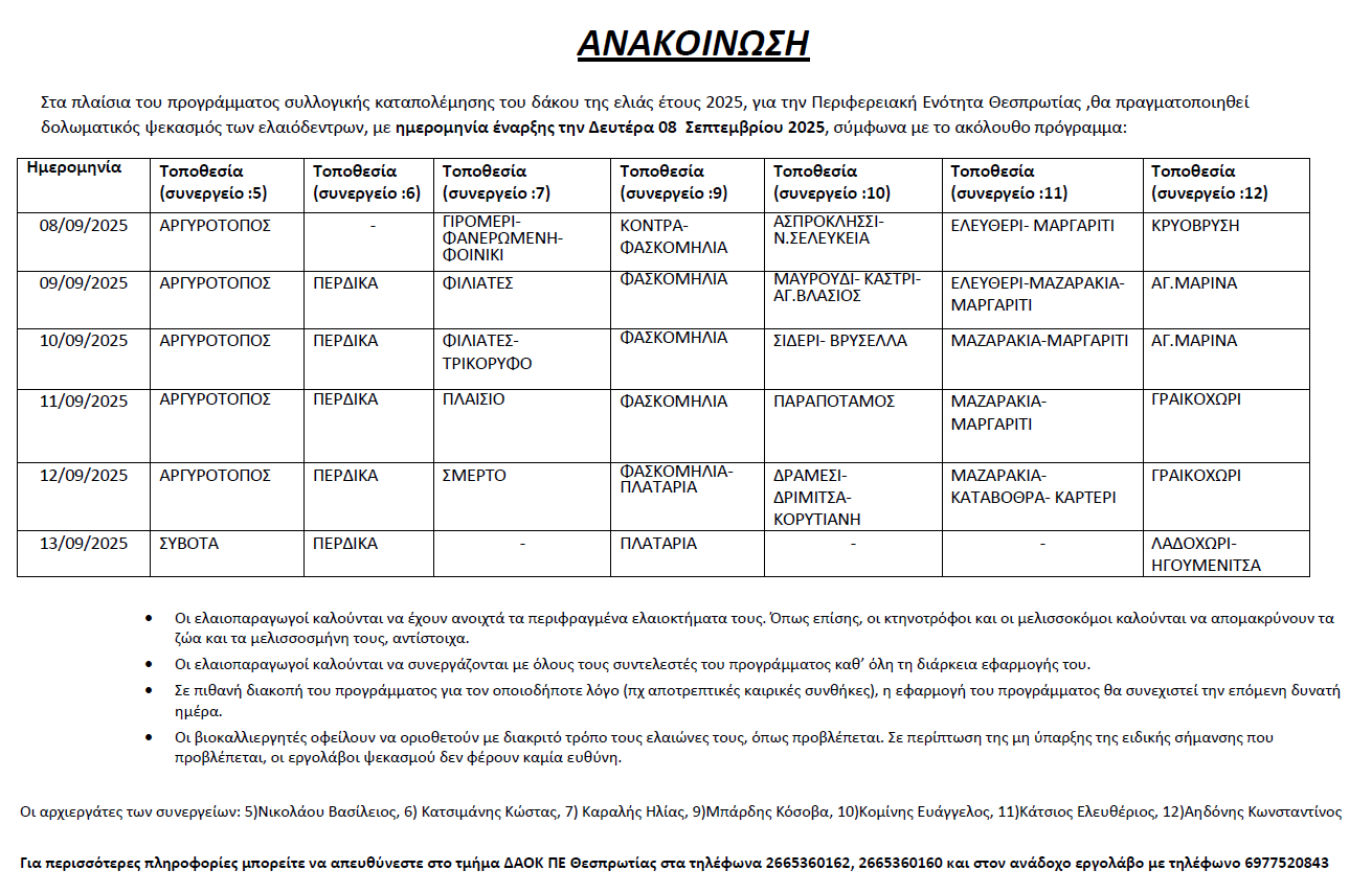 ΠΡΟΓΡΑΜΜΑ-ΑΝΑΚΟΙΝΩΣΗ ΤΟΥ 5ου ΔΟΛΩΜΑΤΙΚΟΥ ΨΕΚΑΣΜΟΥ ΓΙΑ ΤΗΝ ΚΑΤΑΠΟΛΕΜΗΣΗ ...